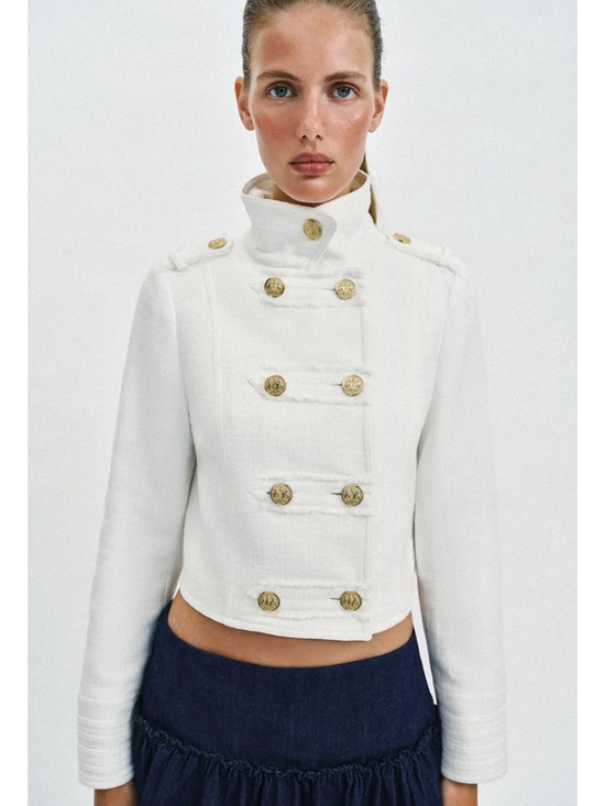 Zara | Jackets & Coats | Zara Gold Button Wrap Jacket | Poshmark